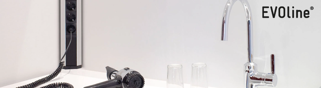 Ecksteckdosenleiste EVOline V-Dock Tischanschlussfelder