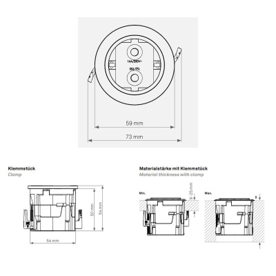 EVOline One Einbau Steckdose, weiß / Edelstahl