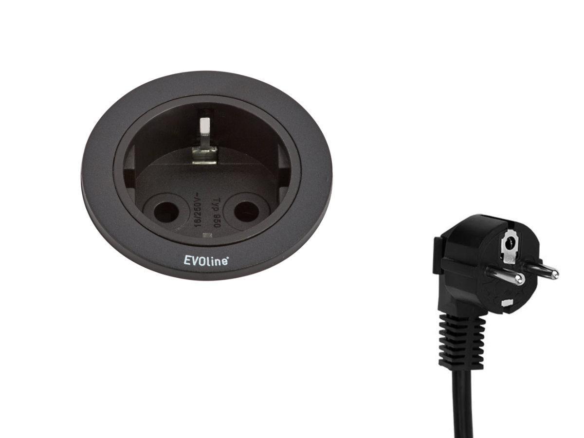 EVOline One Einbau Steckdose, weiß / Edelstahl